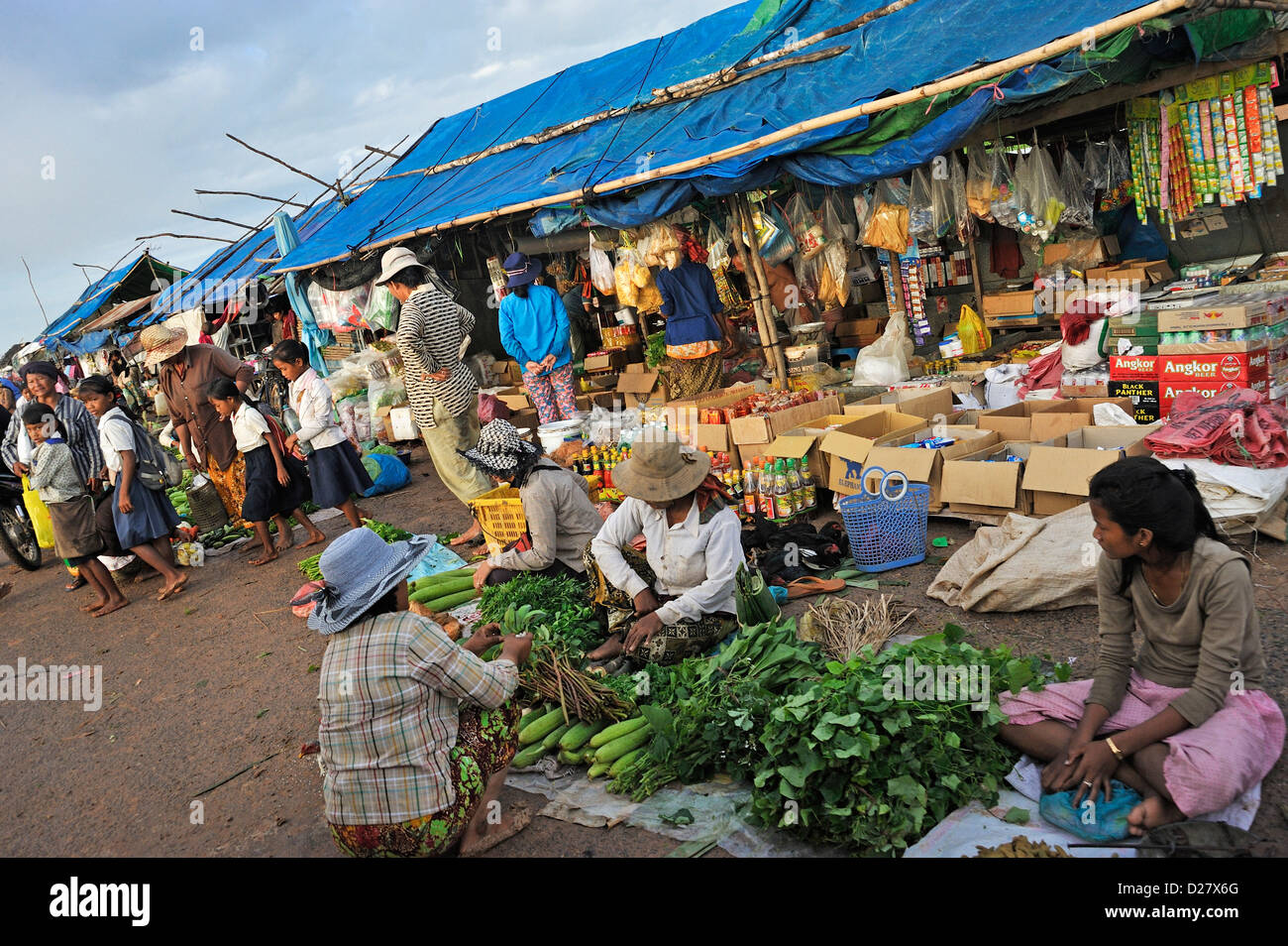 Street market, Siem Reap, Cambodia Stock Photo - Alamy