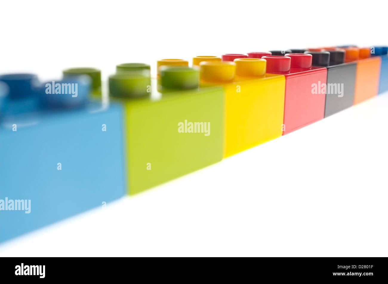 A line of children's colourful building blocks. Lego Stock Photo - Alamy