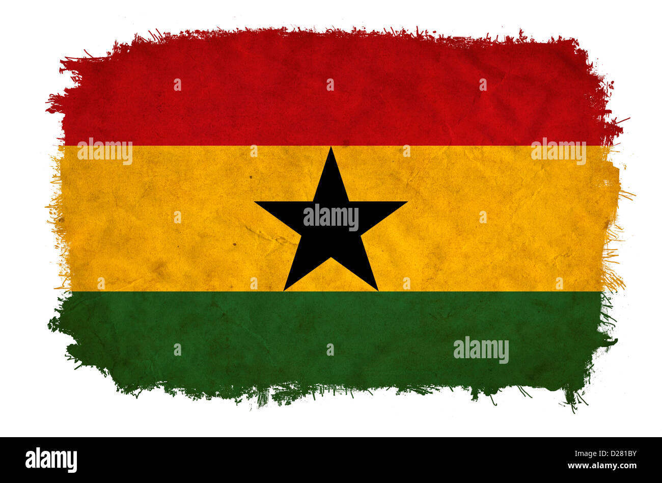 Ghana flag waving national symbol Cut Out Stock Images & Pictures - Alamy