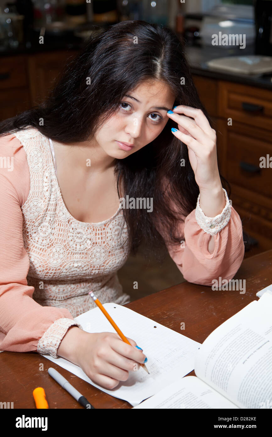 A student struggles with homework Stock Photo - Alamy