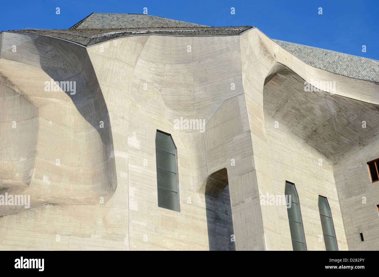 Architectural detail, The Goetheanum, Dornach, Switzerland. The ...