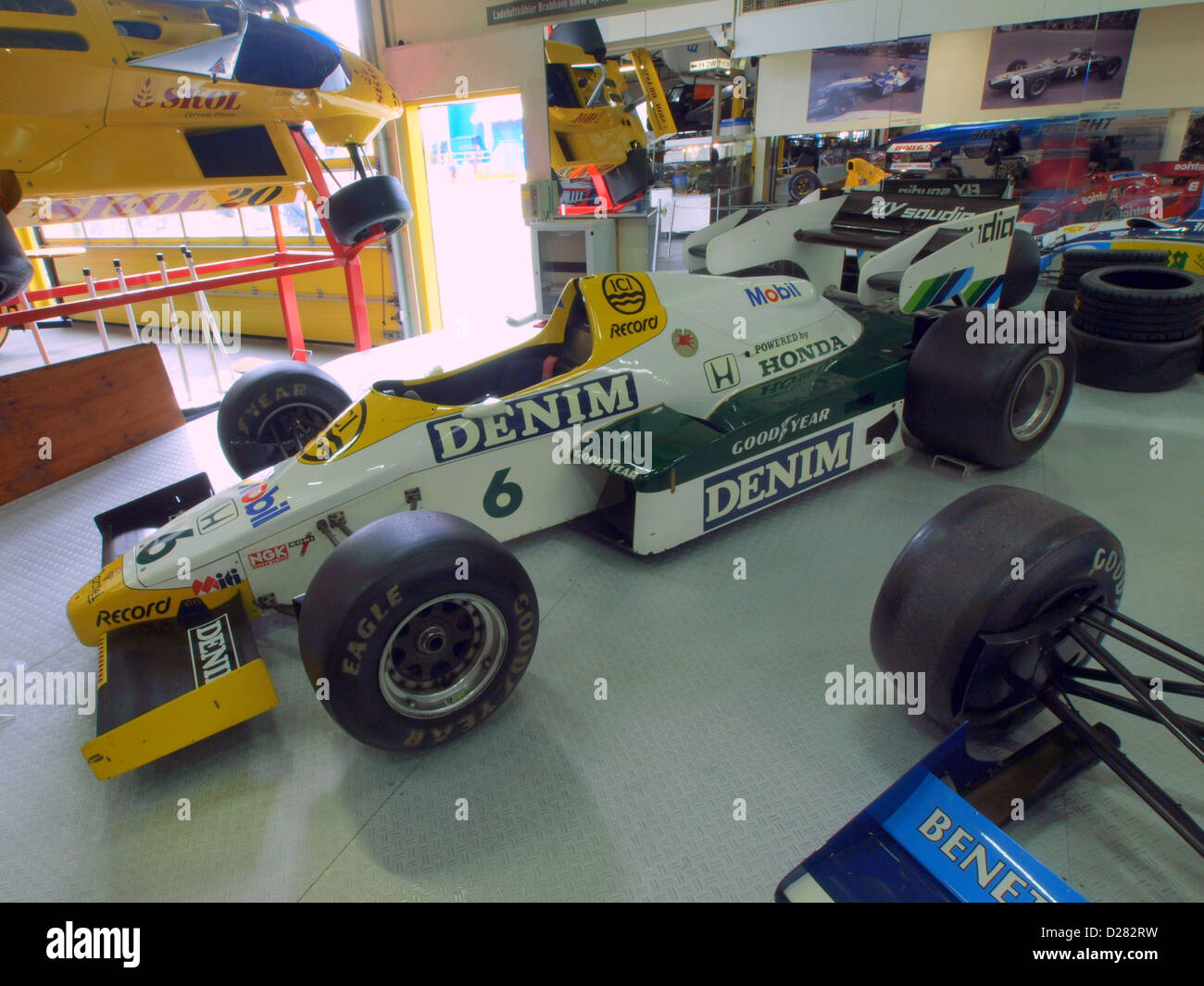 The 1984 Williams FW09, showcased at the Auto & Technic Museum in Sinsheim, is a classic Formula ...