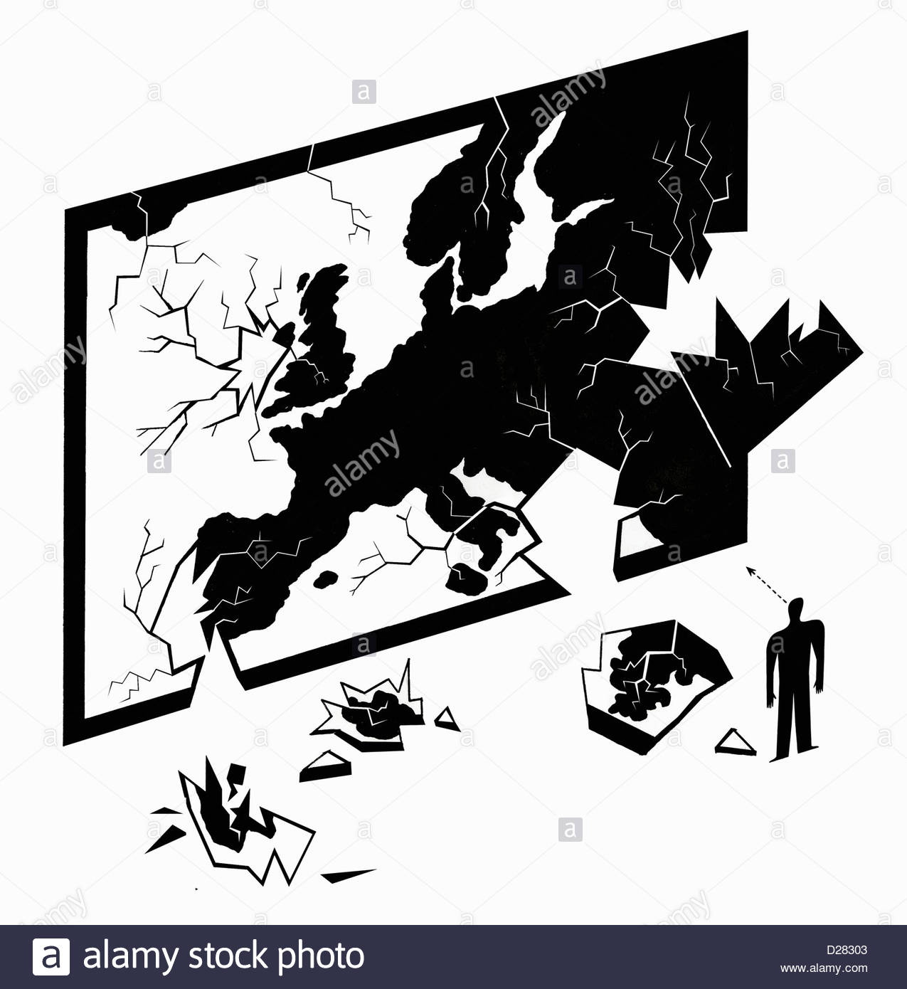 Europe Map Black and White Stock Photos & Images - Alamy