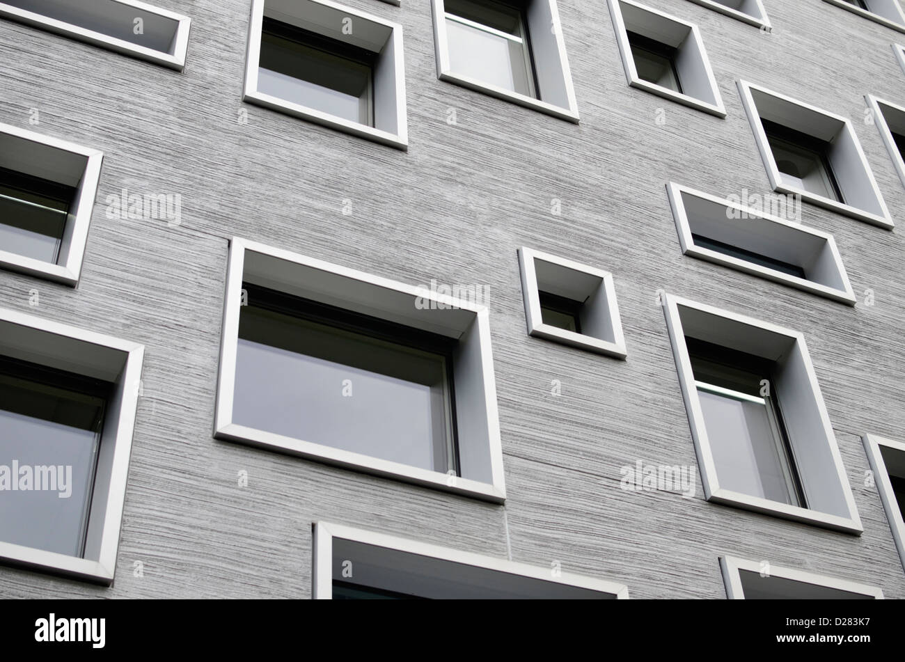Building with different sized windows, Basel, Switzerland Stock Photo ...