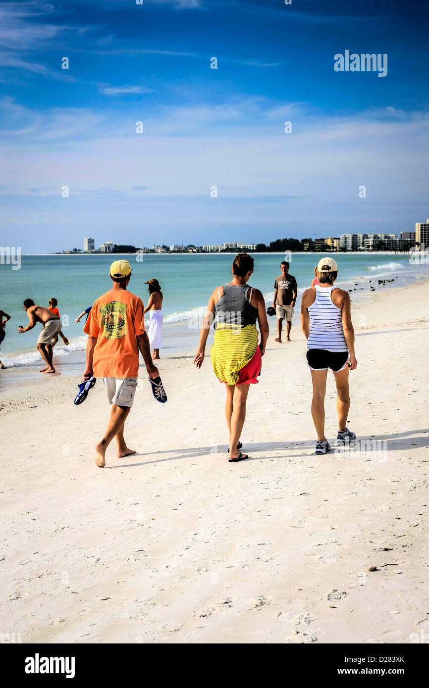 People having fun on the beach at Siesta Key Island in the Gulf of ...
