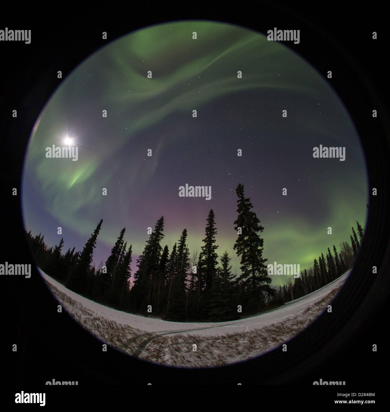 aurora and moon Stock Photo - Alamy