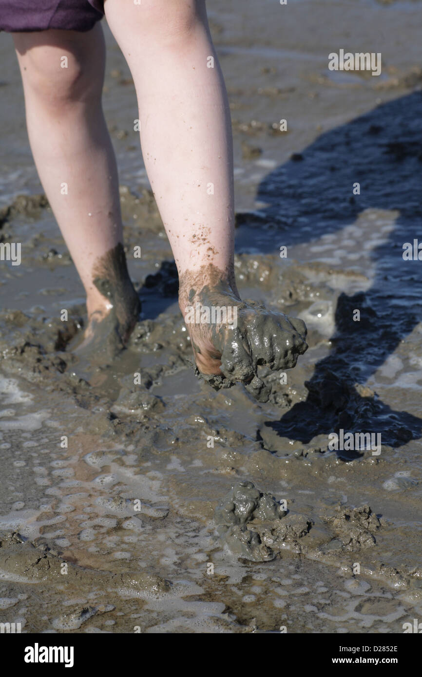 Westerhever, Germany, feet in the mud Stock Photo - Alamy
