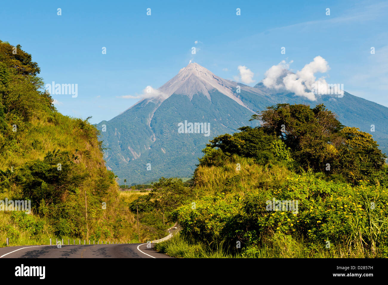 Guatemala, Antigua. Fuego Volcano outside Antigua, Guatemala Stock ...