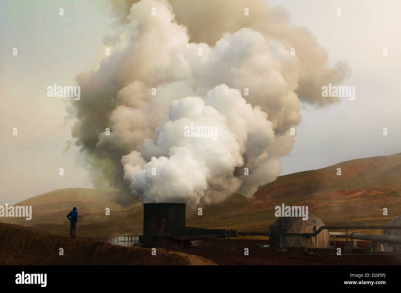 geothermal power plant at the Krafla Volcano near Lake Myvatn, Iceland ...