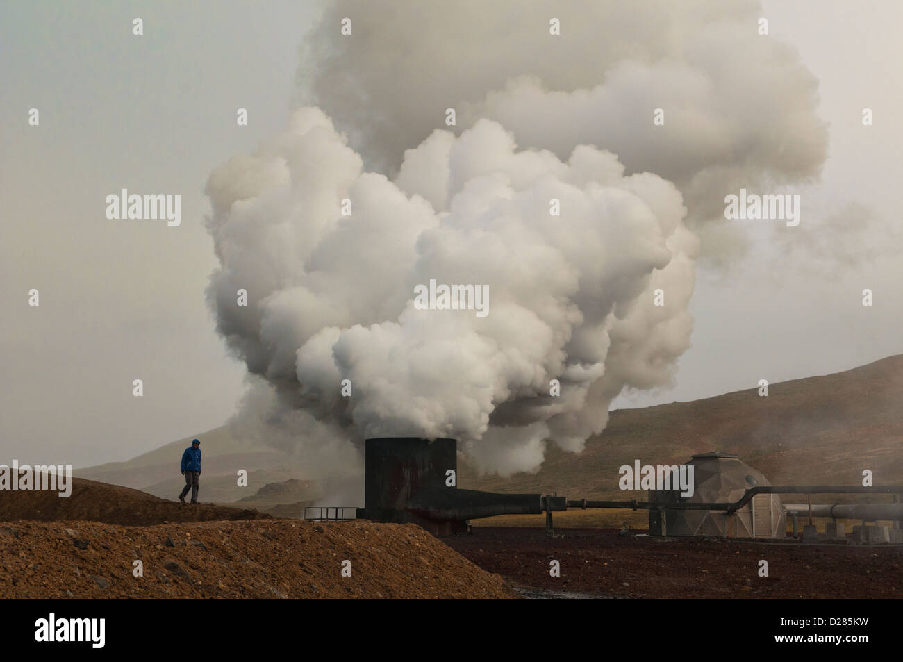 geothermal power plant at the Krafla Volcano near Lake Myvatn, Iceland ...
