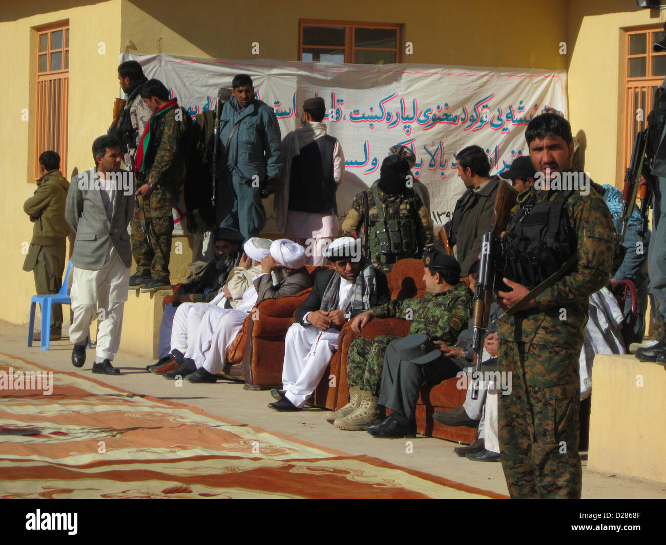 Provincial leaders including the farah provincial governor hi-res stock ...