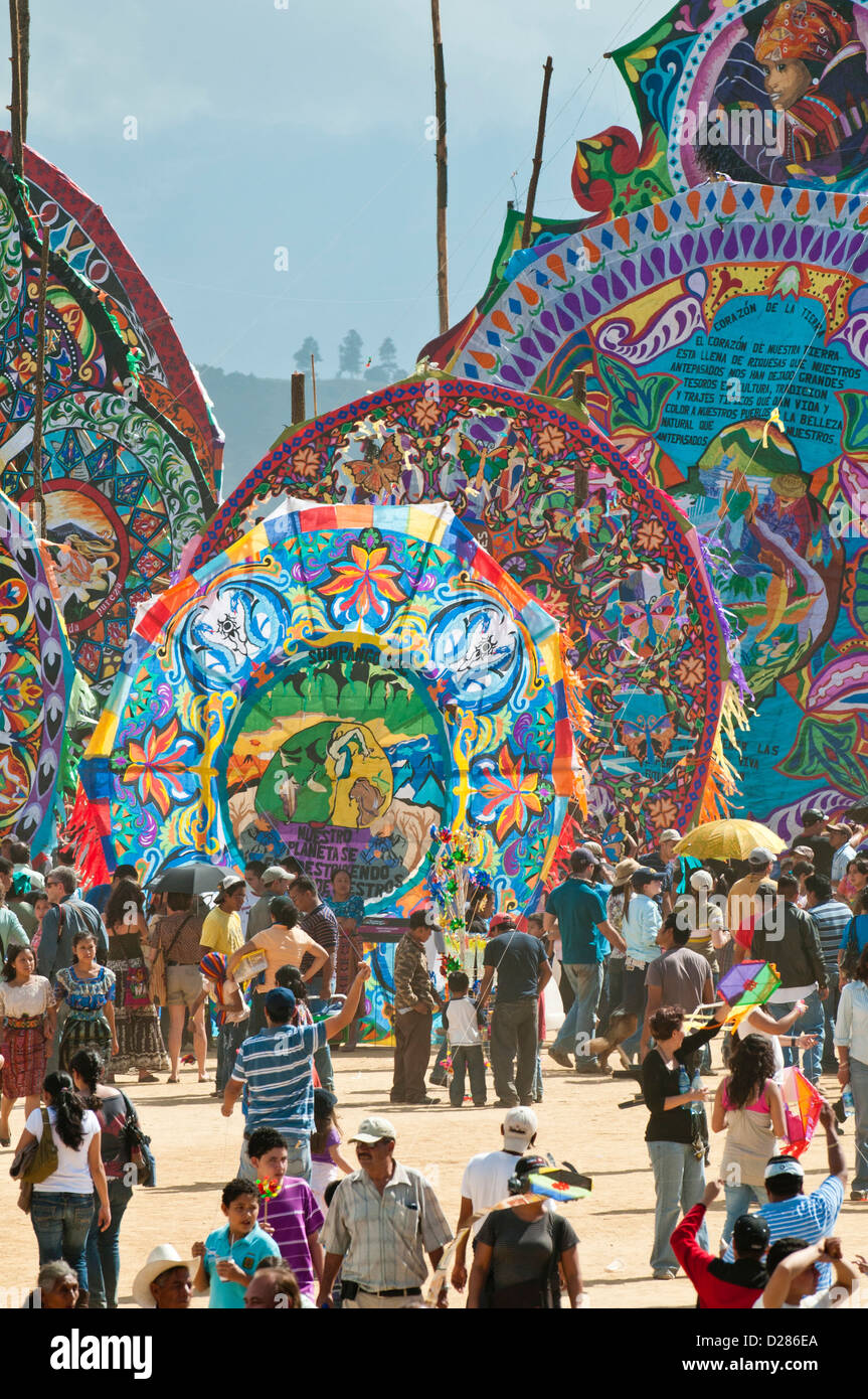 Guatemala, Sumpango. Day Of The Dead kites (barriletes) ceremony in ...