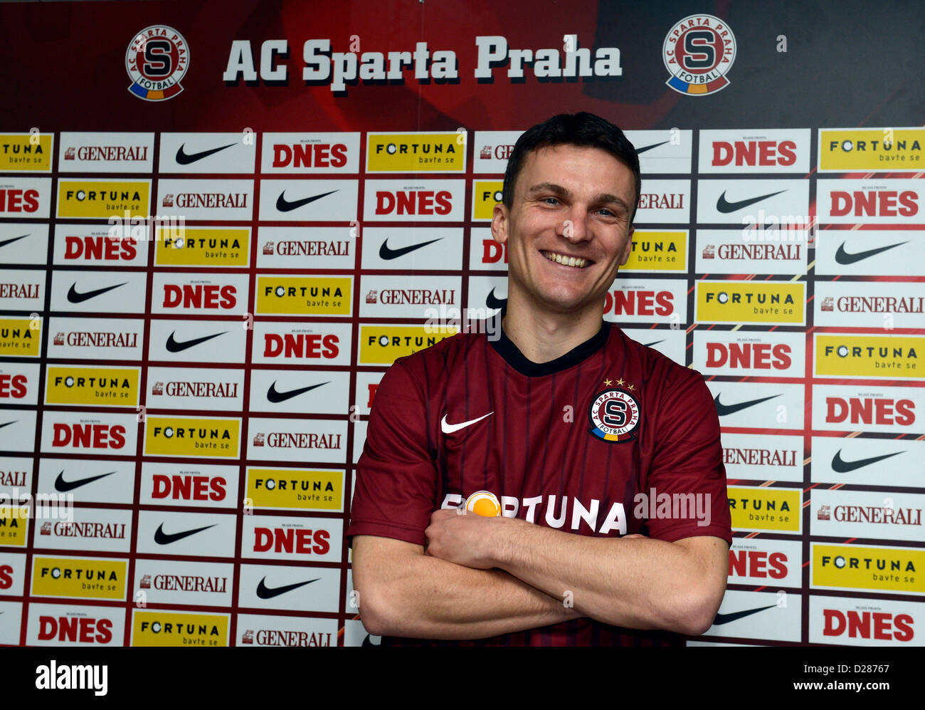 Czech soccer team Sparta Prague introduced new player David Lafata who ...