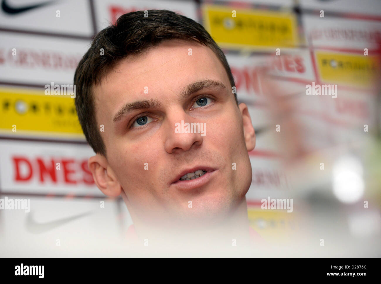 Czech soccer team Sparta Prague introduced new player David Lafata who ...