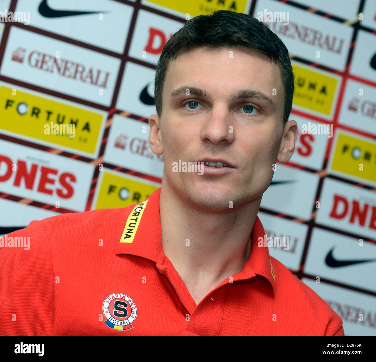 Czech soccer team Sparta Prague introduced new player David Lafata who ...