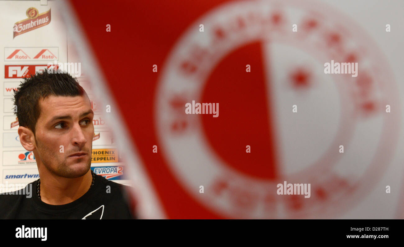 Czech soccer team Slavia Prague introduced Martin Fenin as new striker ...