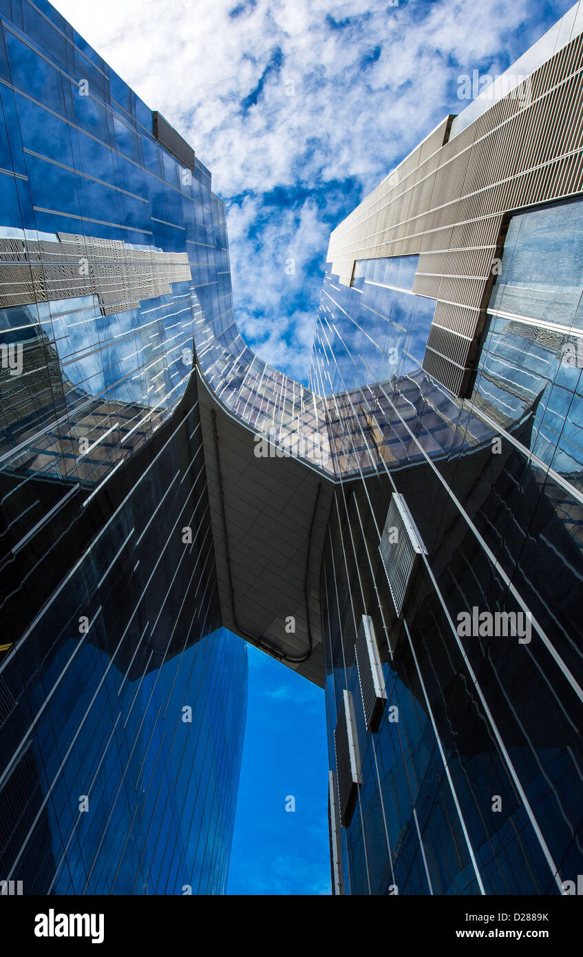 Spain, Barcelona, the Gas Natural building designed by the architects ...