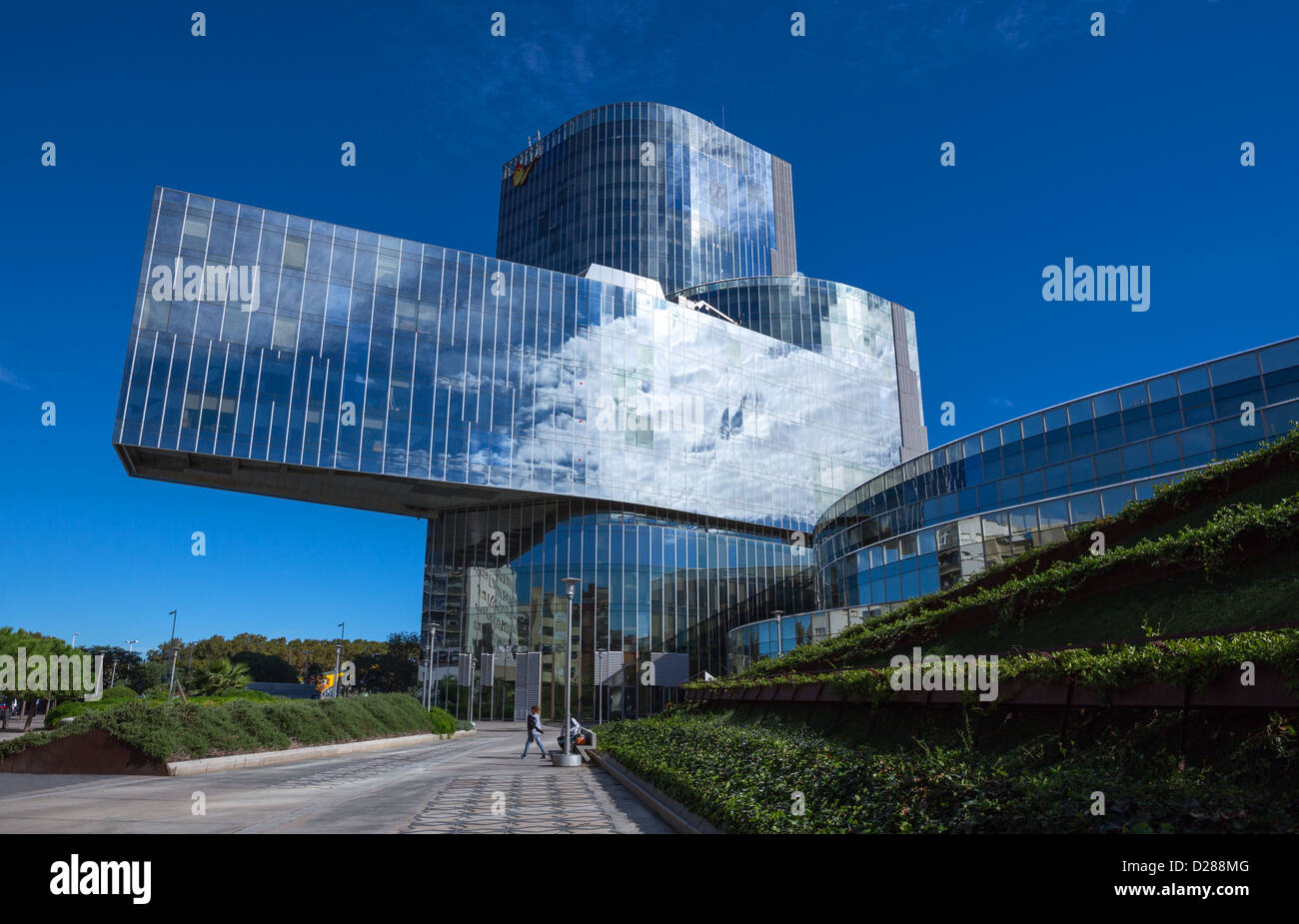 Spain, Barcelona, the Gas Natural building designed by the architects ...