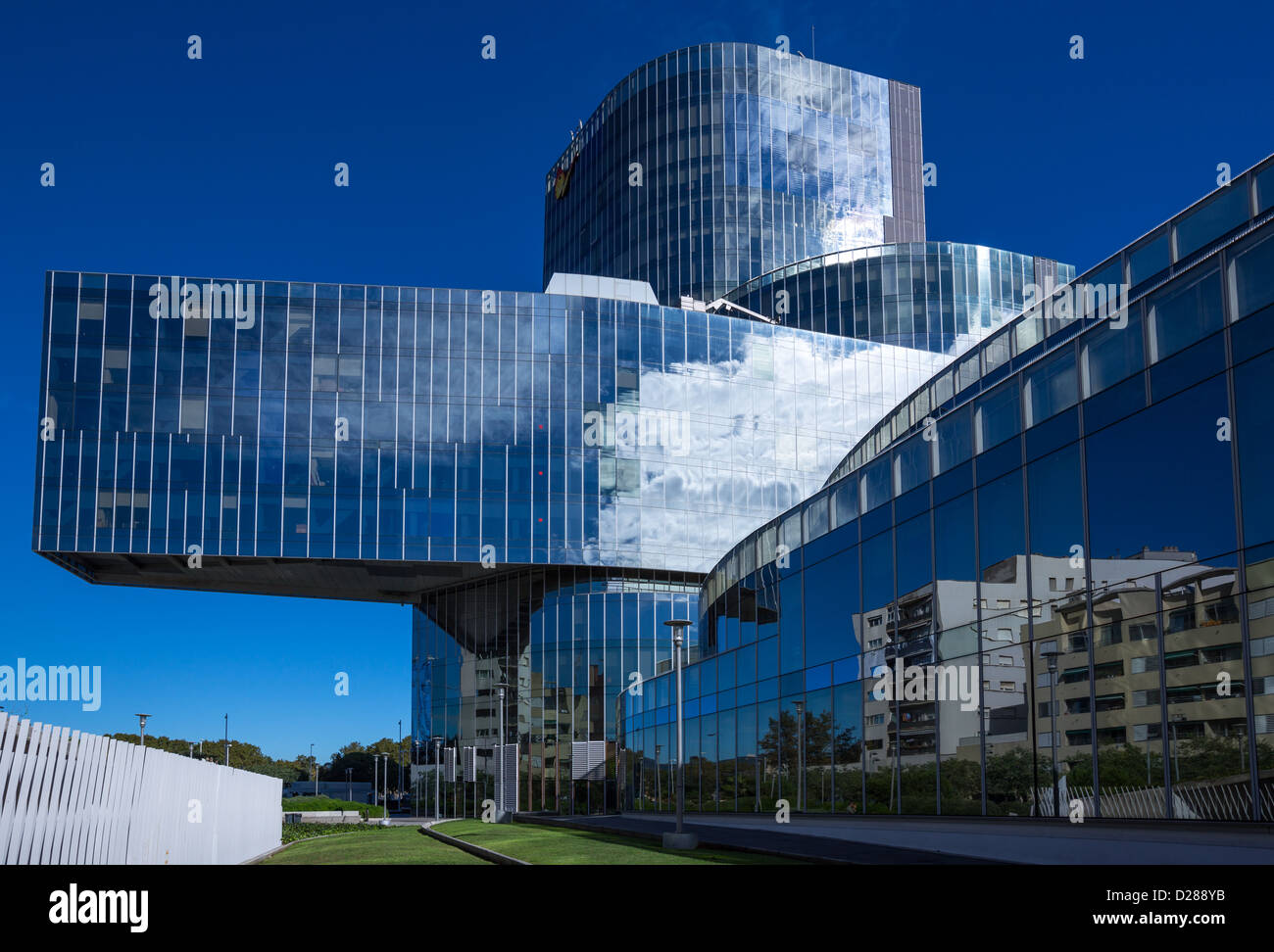 Spain, Barcelona, the Gas Natural building designed by the architects ...
