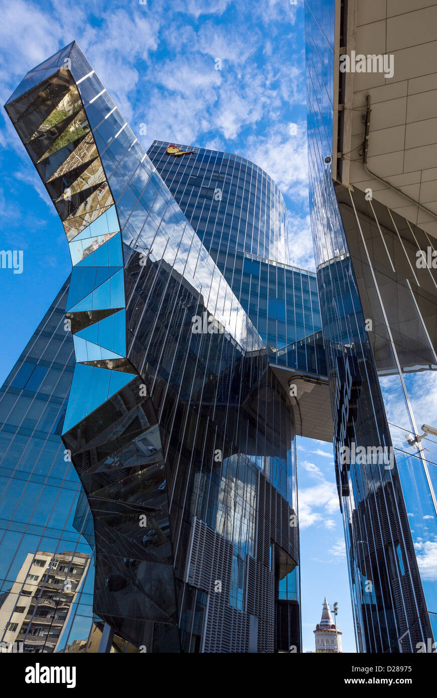 Spain, Barcelona, the Gas Natural building designed by the architects ...