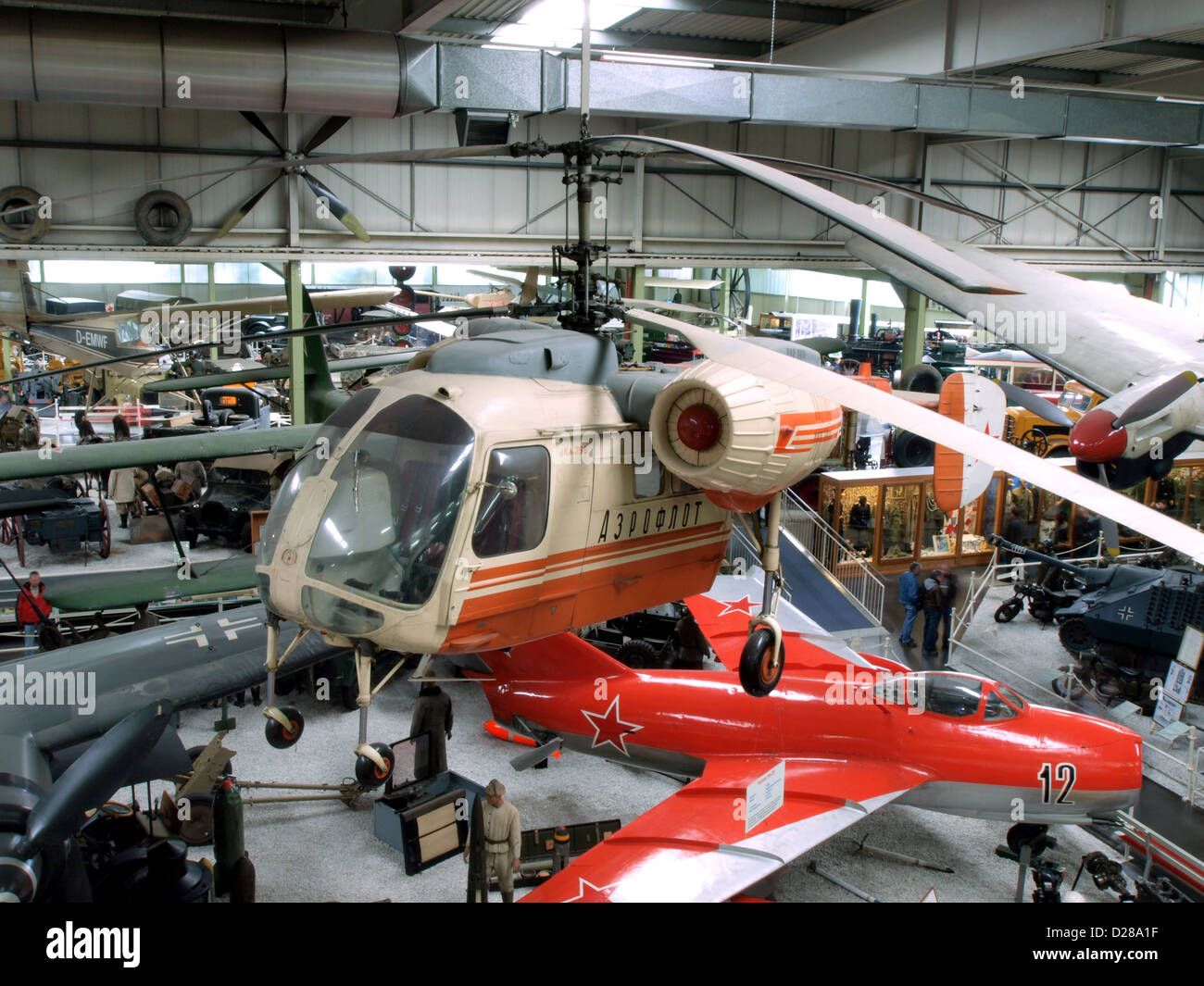 The Kamov Ka-26D, an iconic Soviet-made helicopter, is displayed at the ...