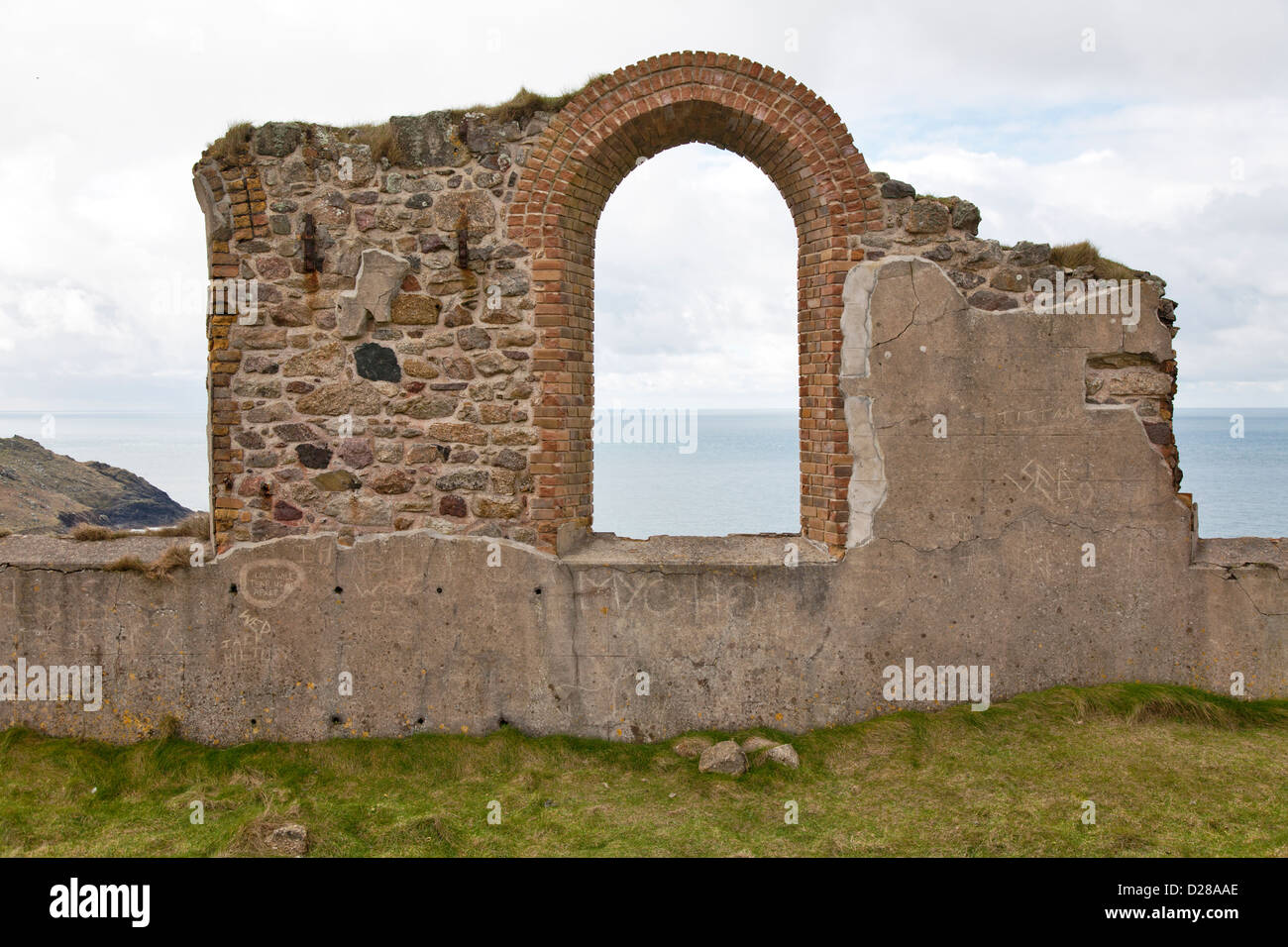 Disused remains of mining buildings at the arsenic works near Botallack ...