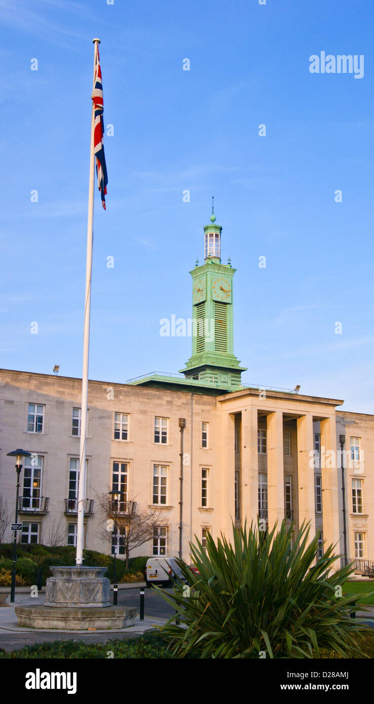 Walthamstow Town Hall, Art Deco/ stripped classical style 1937-42 by P ...