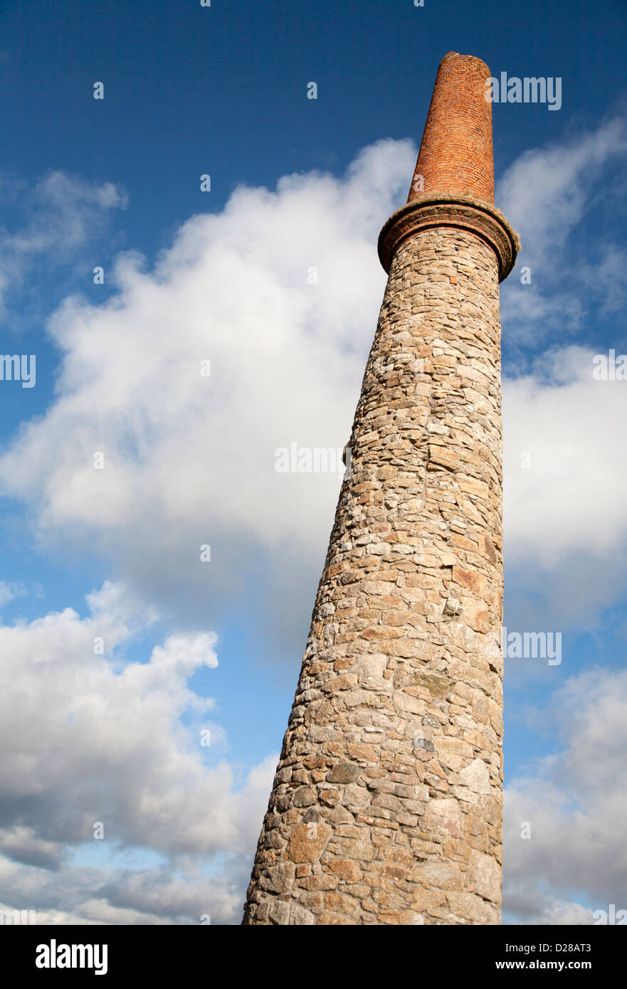 Disused tine mining chimney close to Ballowall Barrow, a prehistoric ...