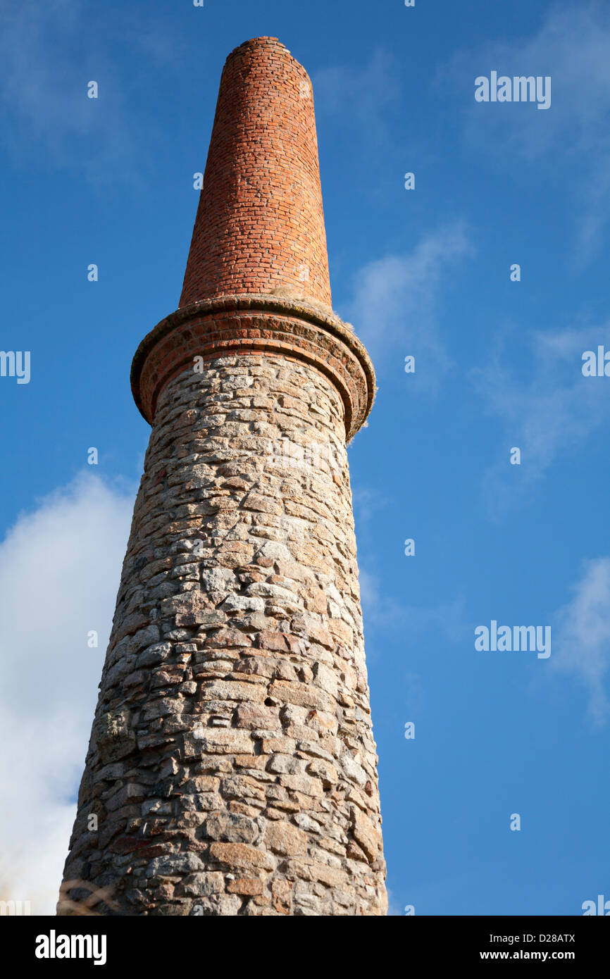 Disused tine mining chimney close to Ballowall Barrow, a prehistoric ...