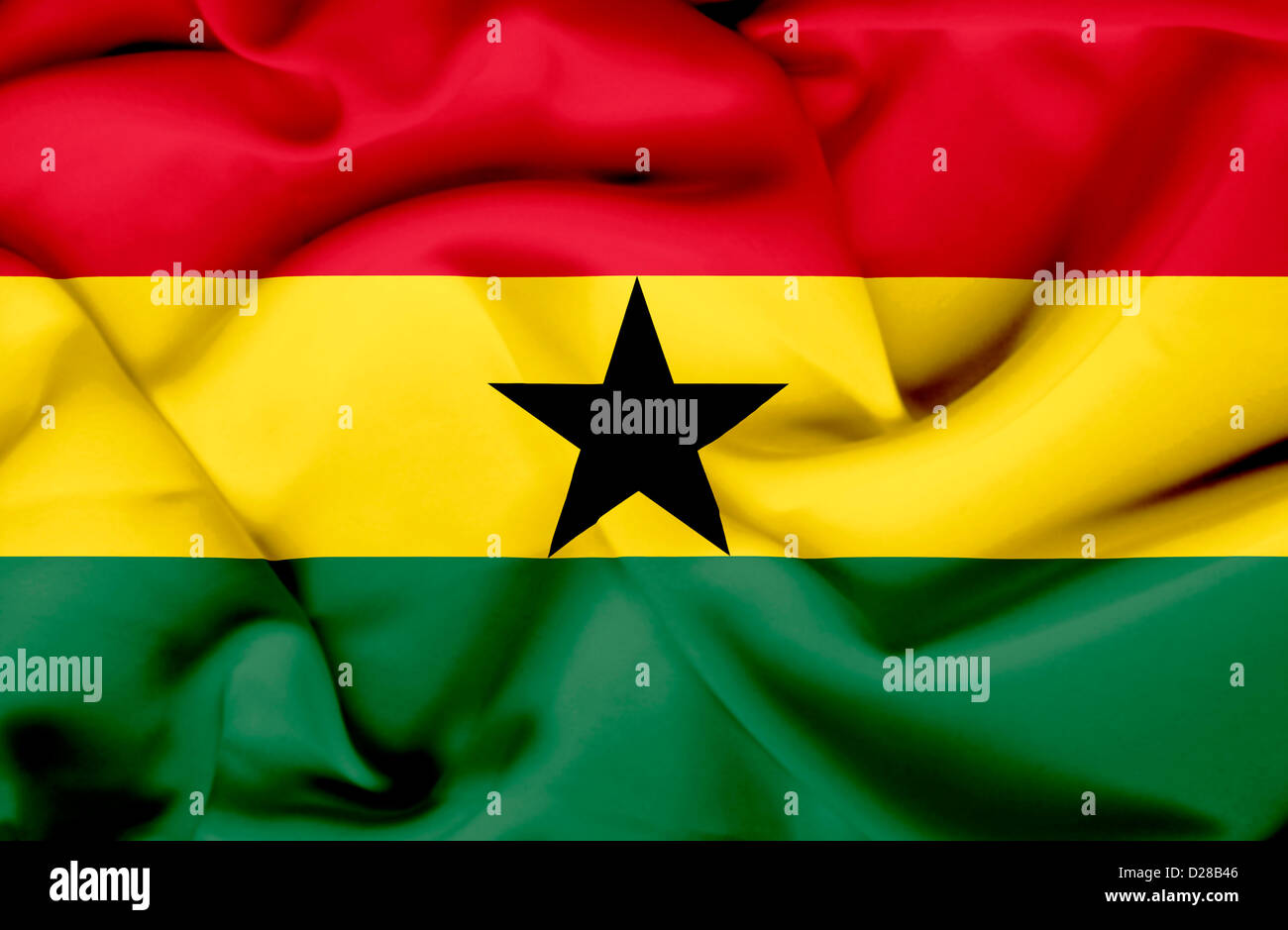 Ghana waving flag Stock Photo - Alamy