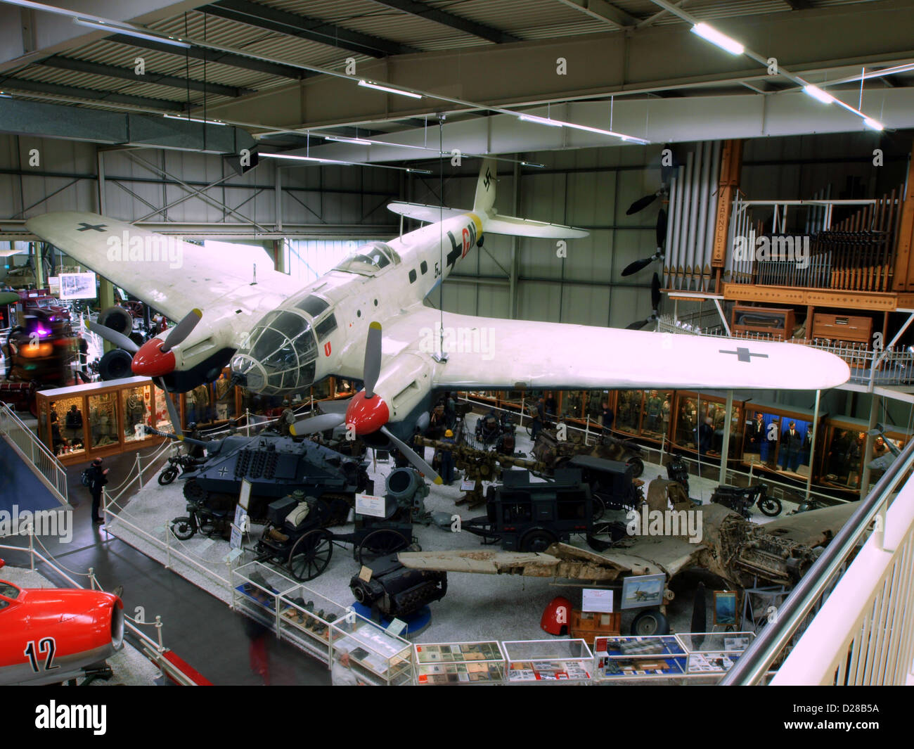 The Heinkel He.111E, a German World War II-era bomber, is displayed at ...