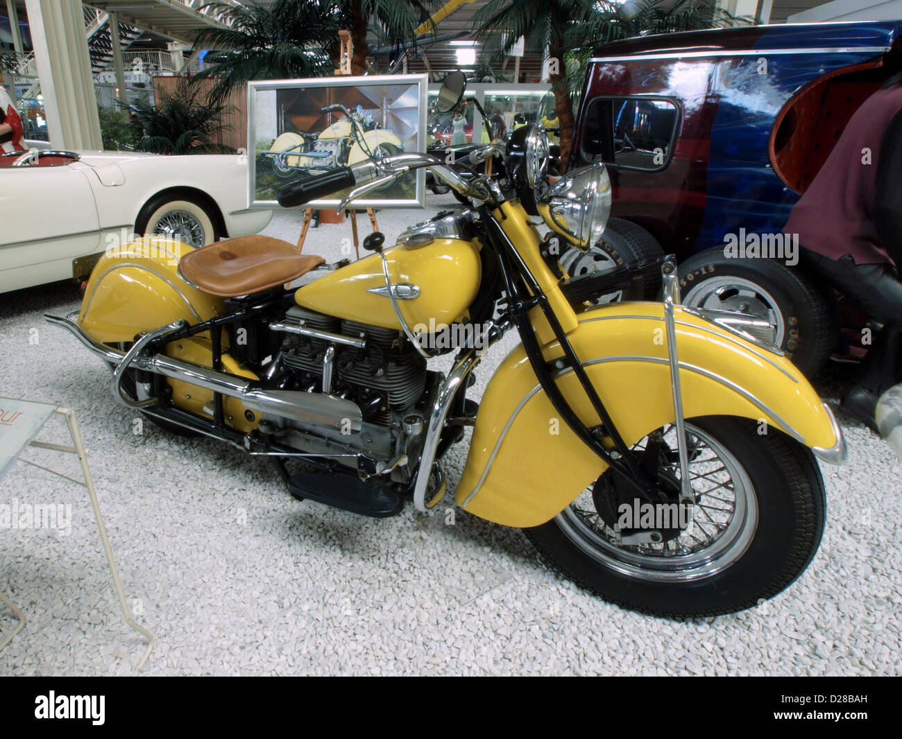 The 35hp Indian Four, a classic motorcycle from 1940, is displayed at ...