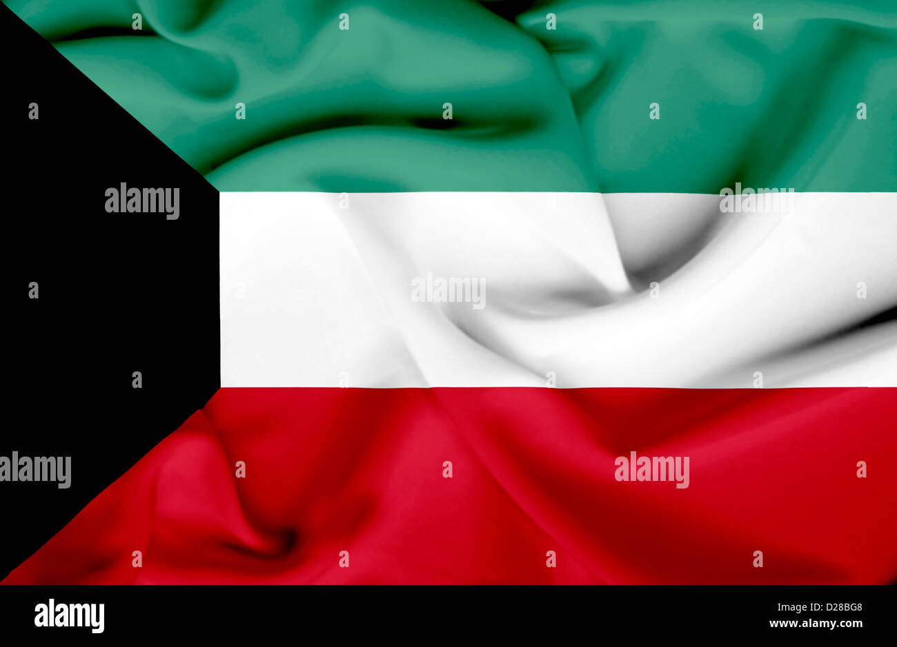 Kuwait waving flag Stock Photo - Alamy