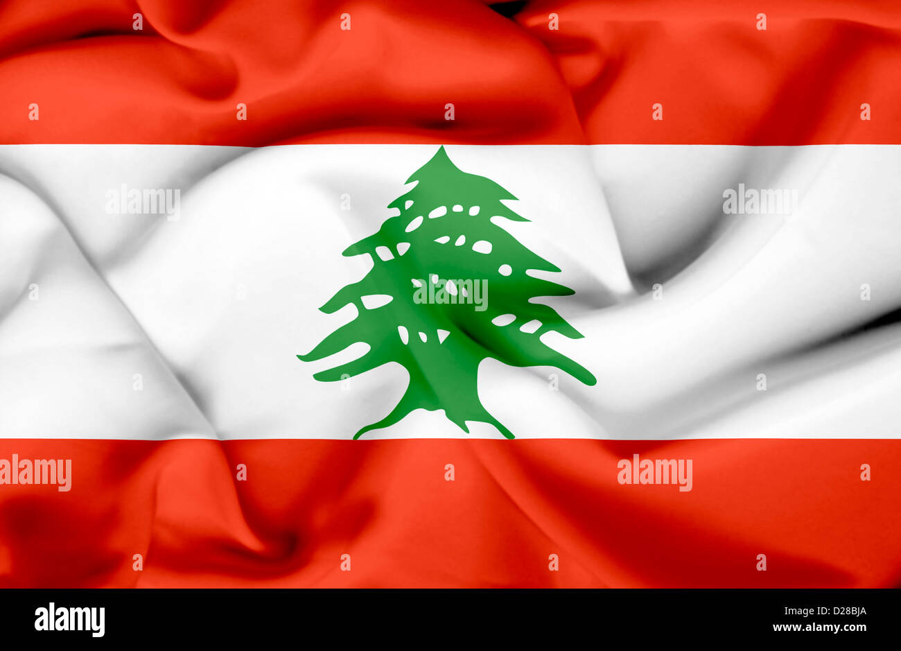 Lebanon waving flag Stock Photo - Alamy