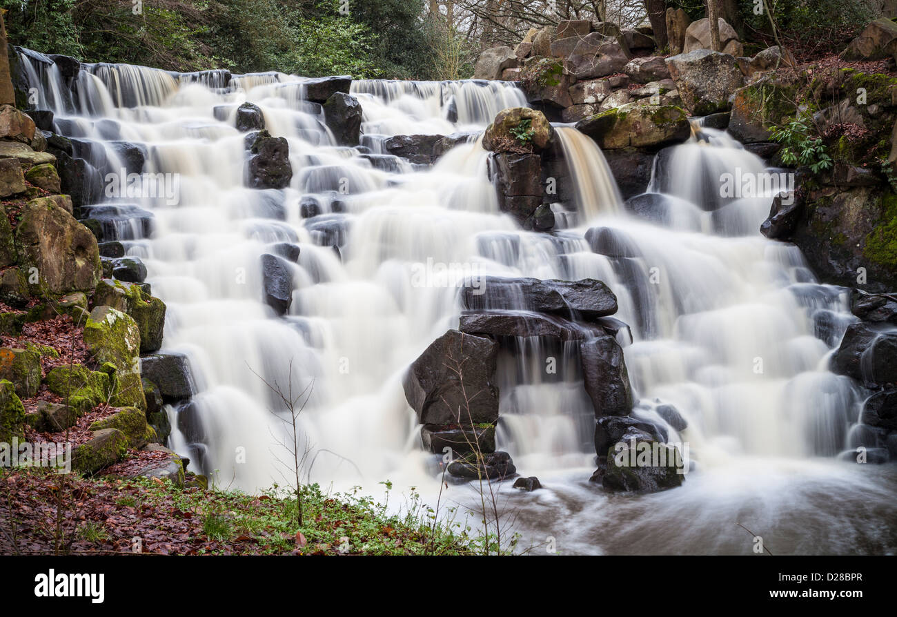 The Cascades Waterfalls, Virginia Water, Windsor Great Park Stock Photo ...