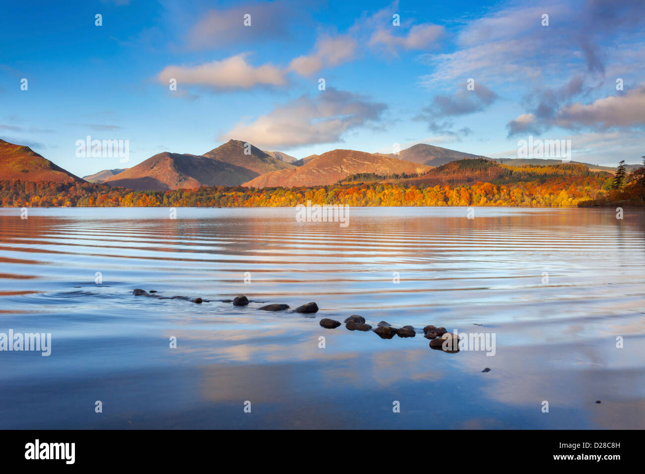 Derwent Water captured from near Friar's Crag in the Lake District ...