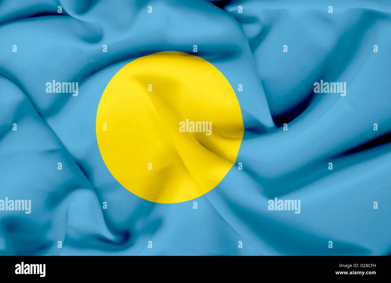 Palau waving flag Stock Photo - Alamy