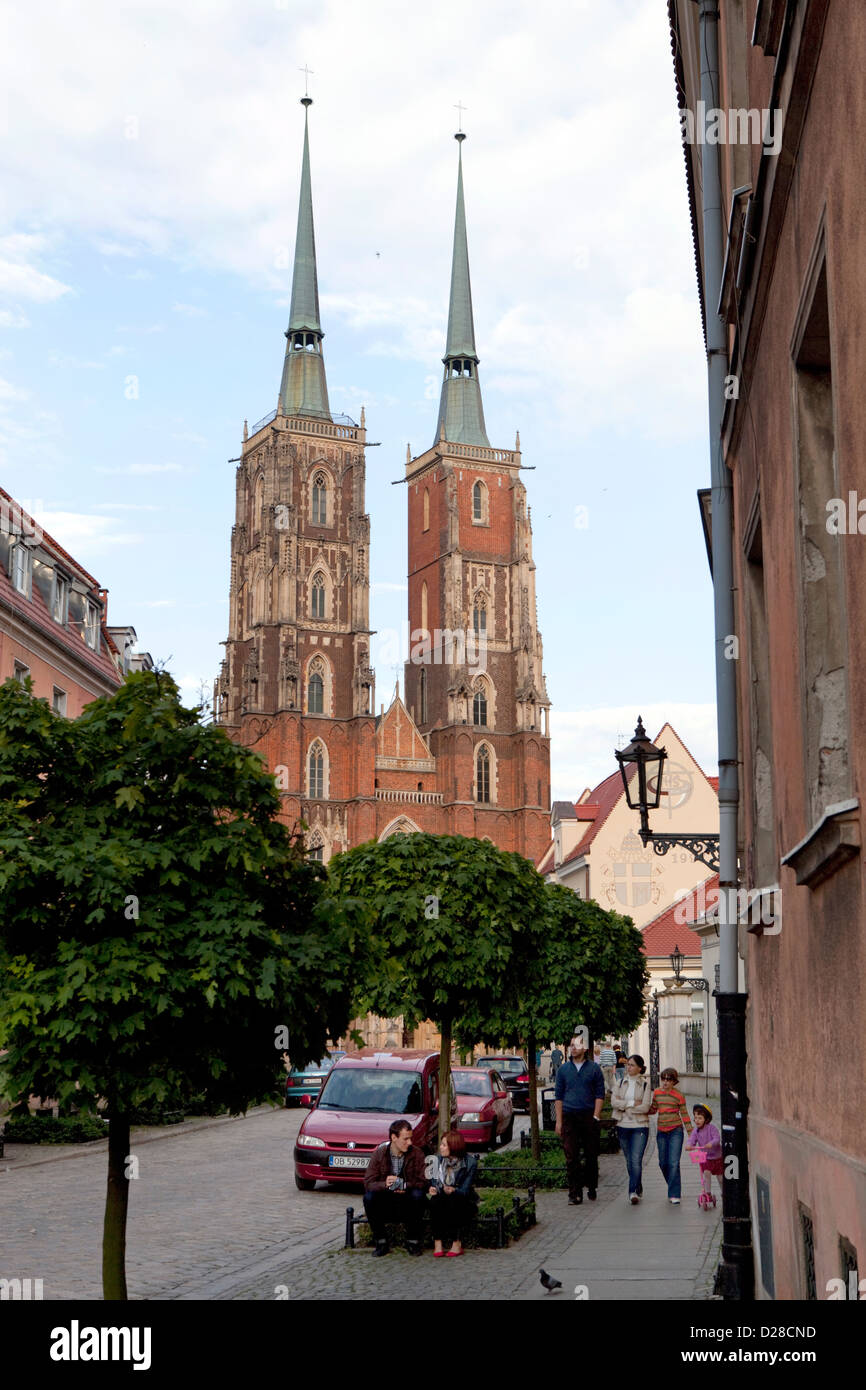Wroclaw, Poland, overlooking the St. John Cathedral on Cathedral Island ...