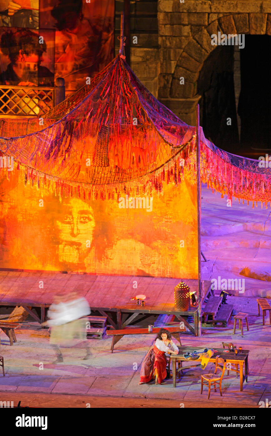 Carmen by Bizet, performance at Arena, Verona, Italy Stock Photo - Alamy