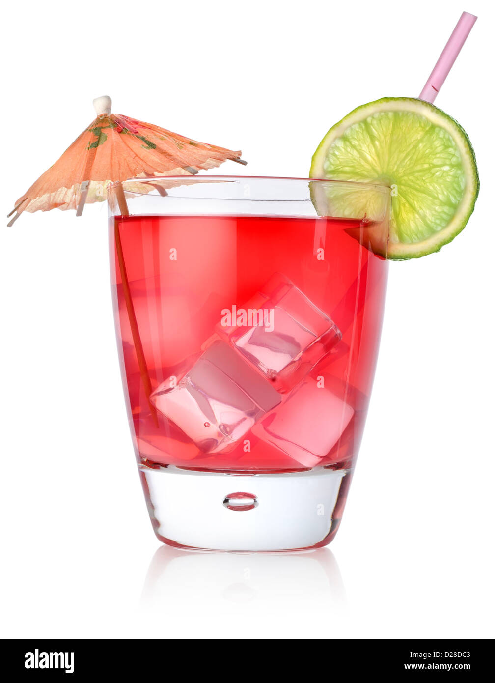 Rad cocktail in a glass isolated on a white background Stock Photo - Alamy