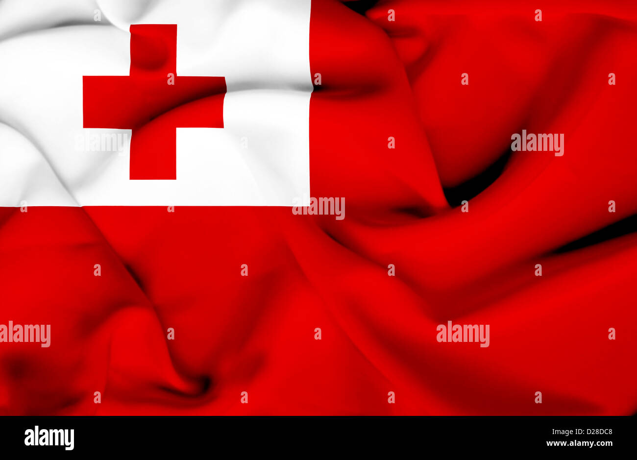 Tonga waving flag Stock Photo - Alamy