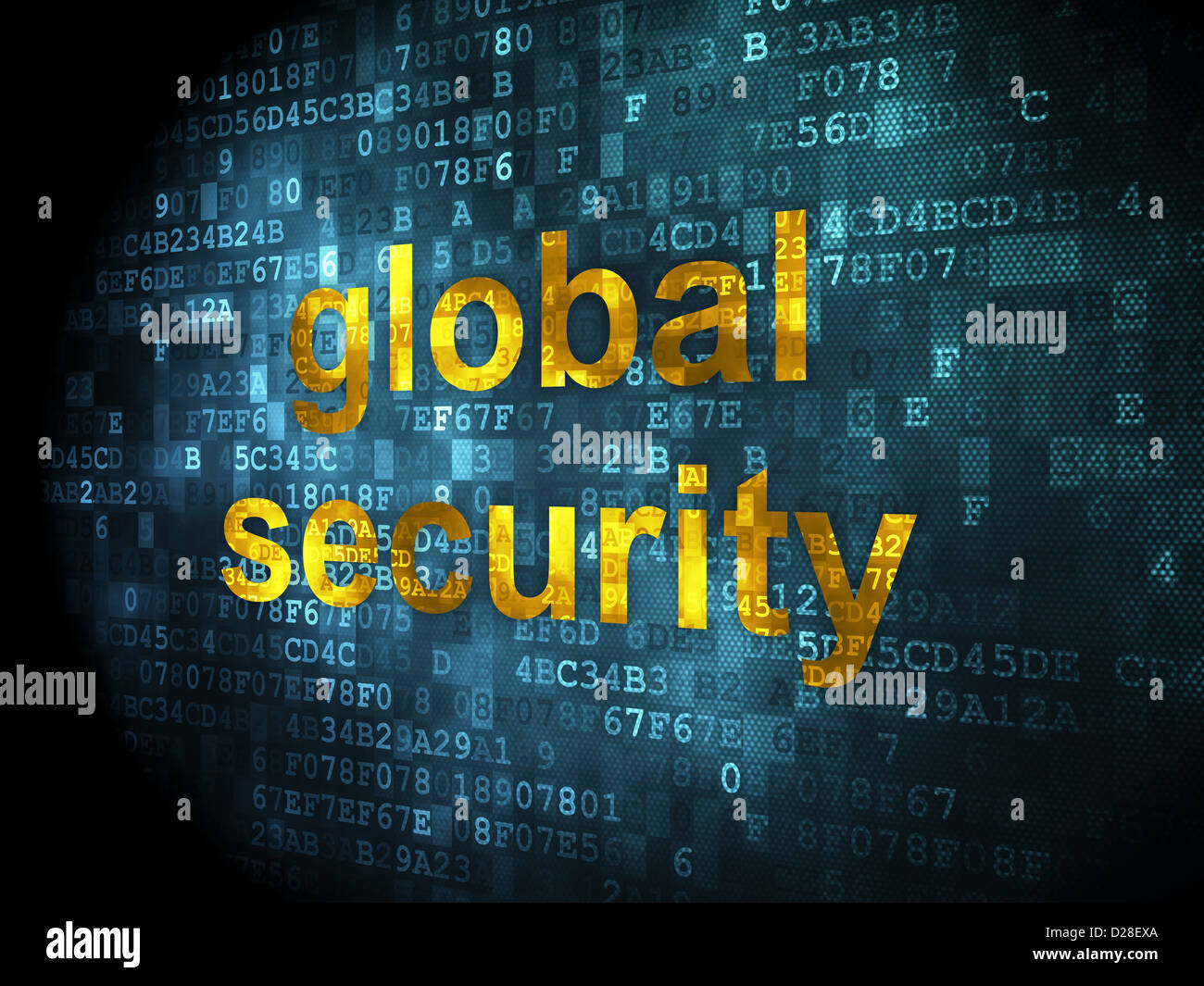 Security concept: pixelated words global security on digital background, 3d render Stock Photo ...