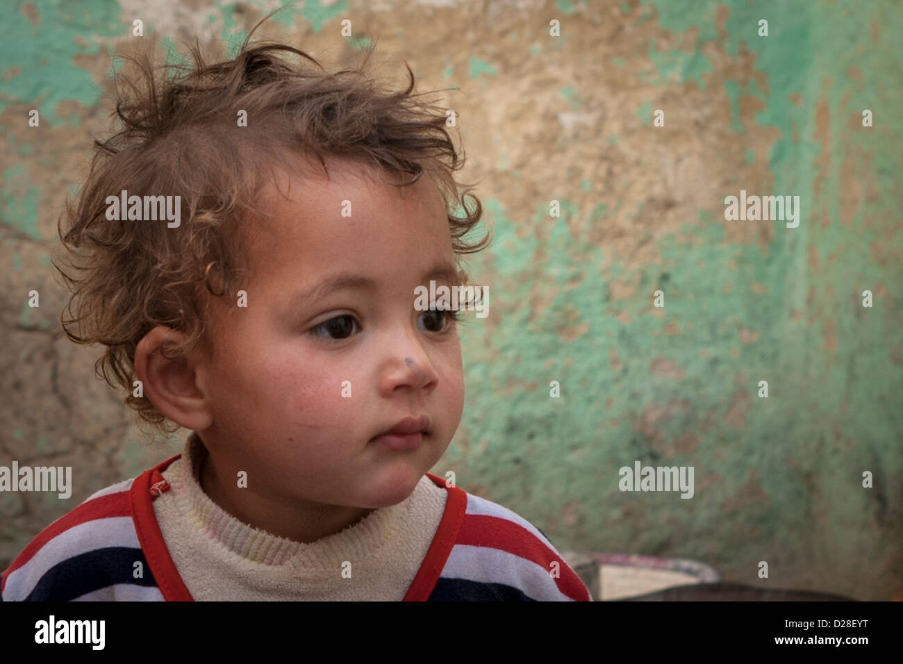 Female Child, at home, Berber Village of the High Atlas Mountains ...
