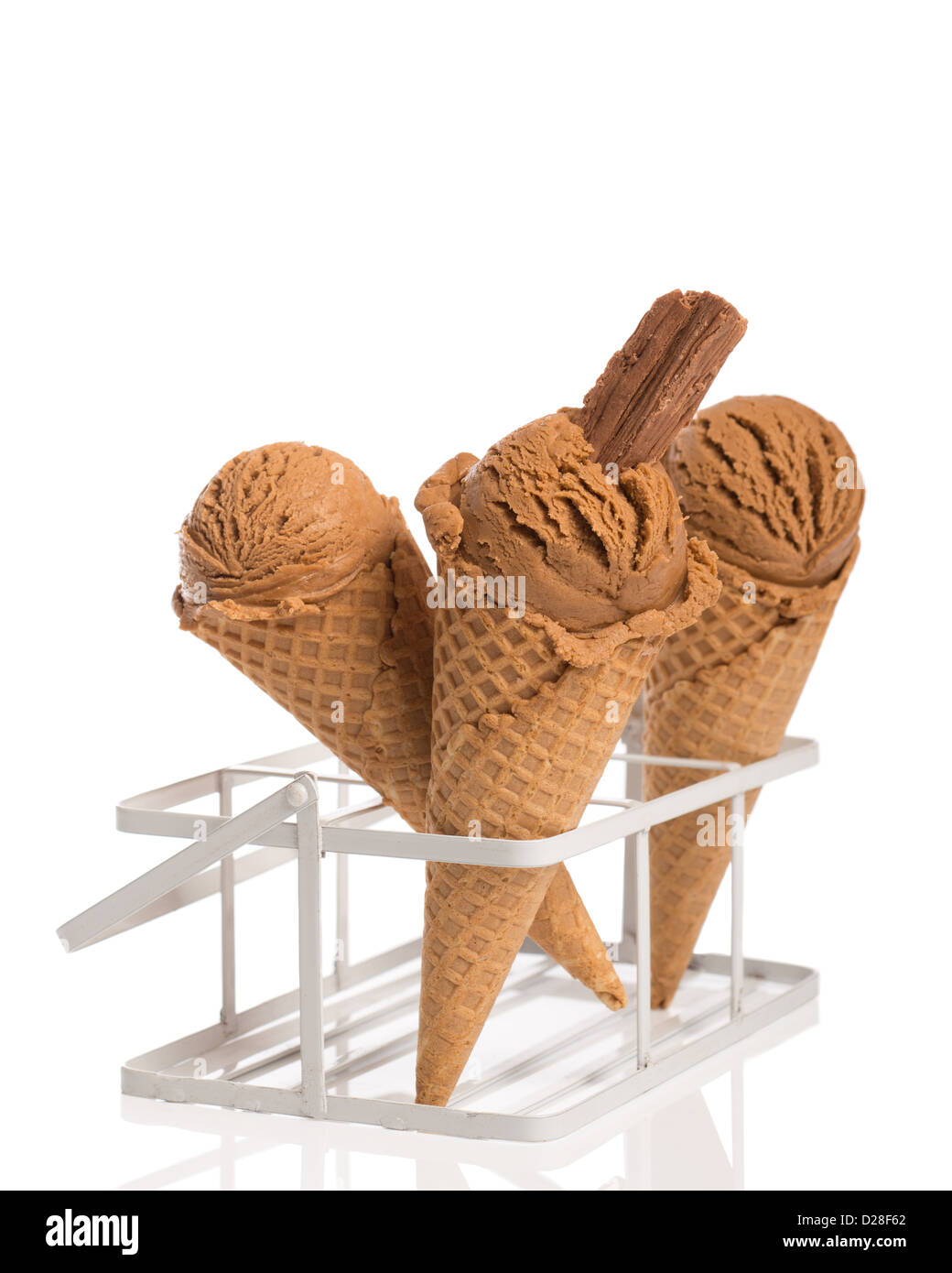 Three flavor in one ice cream cone Cut Out Stock Images & Pictures - Alamy