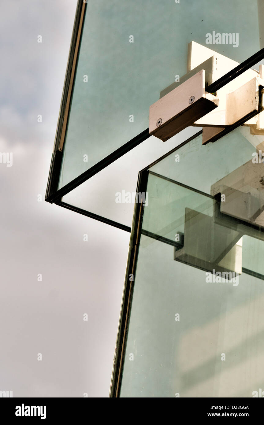 A detail of a structure made of steel and glass in Malaga Stock Photo ...