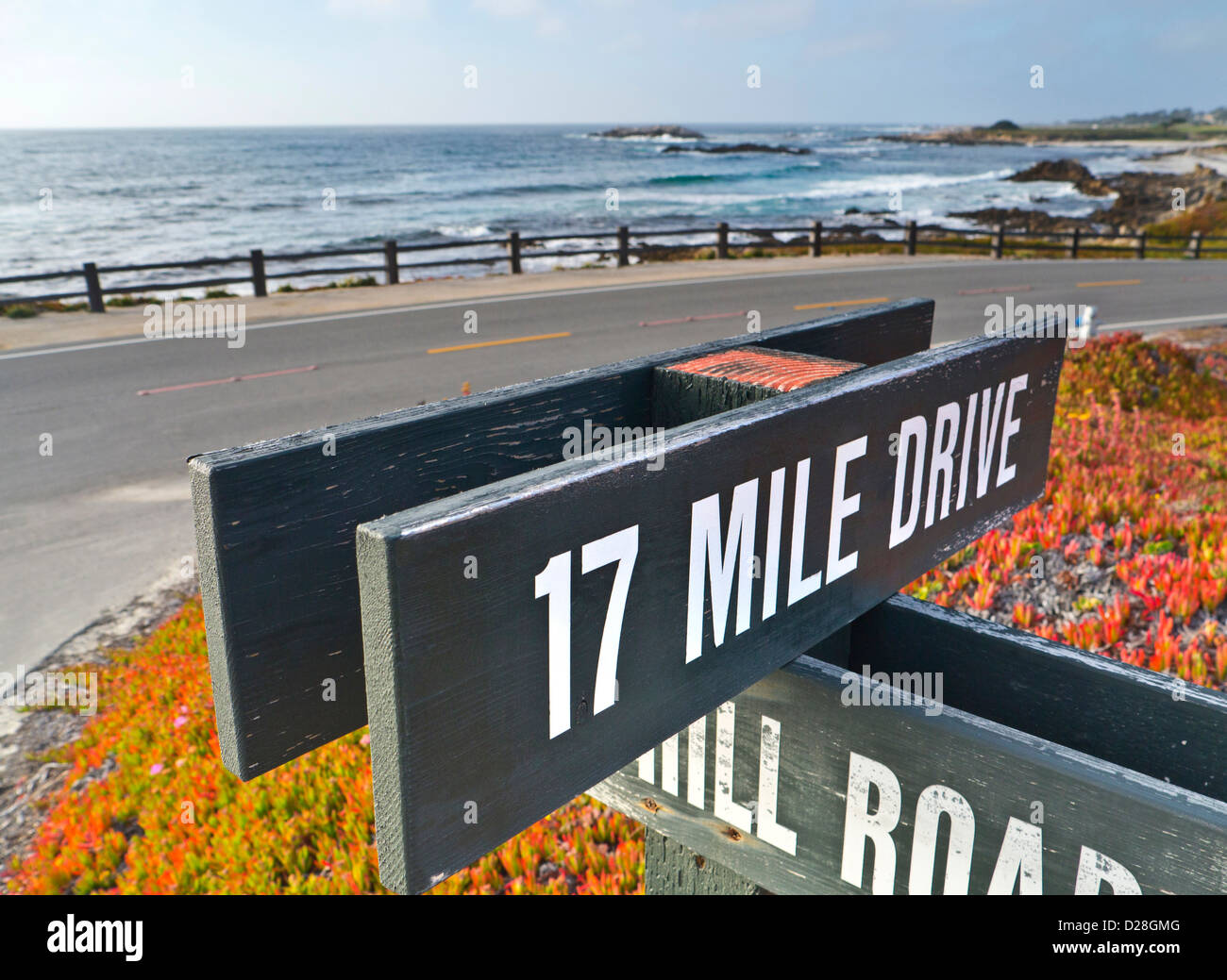 17 mile drive road sign on fabulous scenic route through Pacific Grove ...