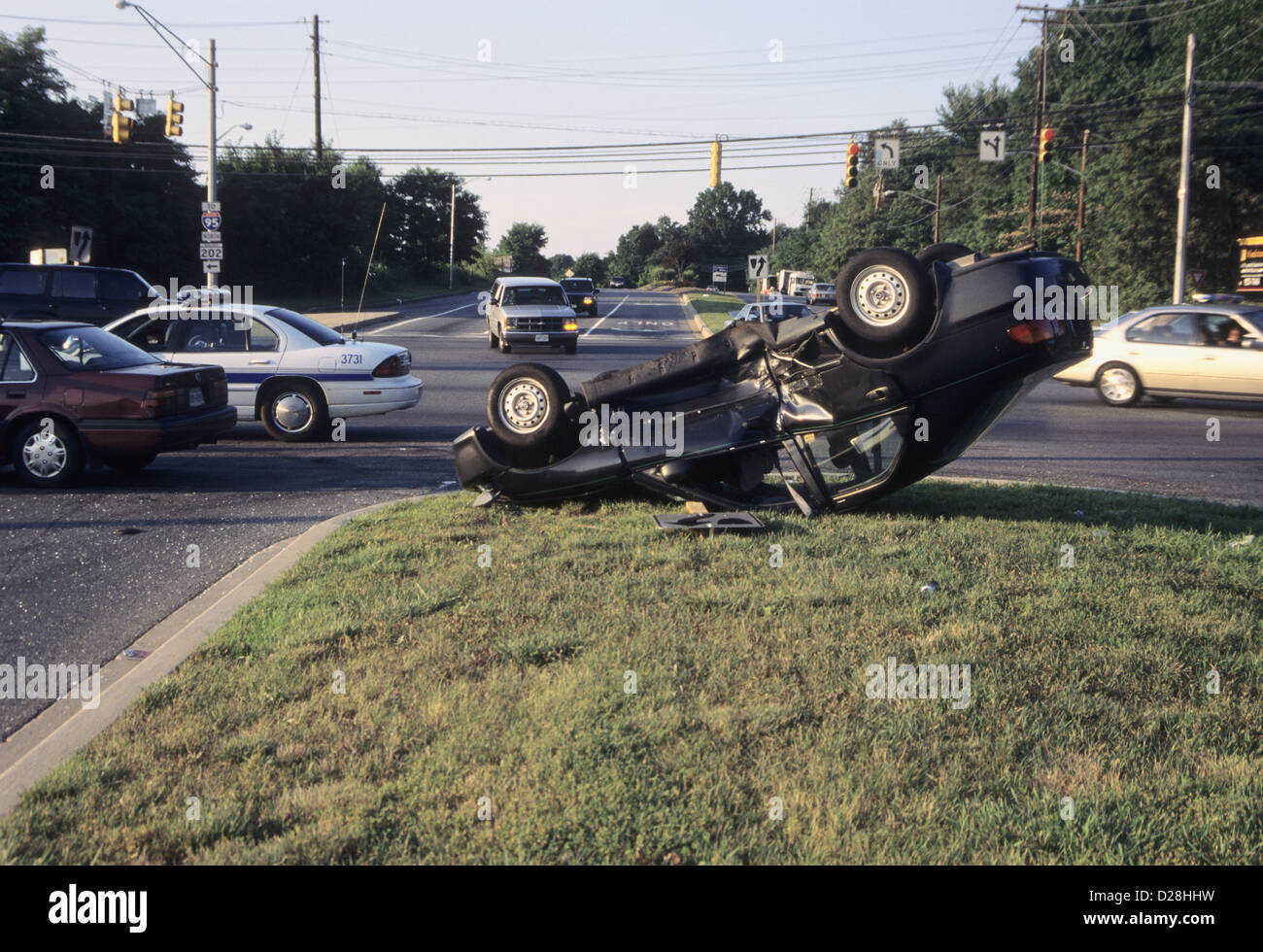 Collision overturned hi-res stock photography and images - Alamy