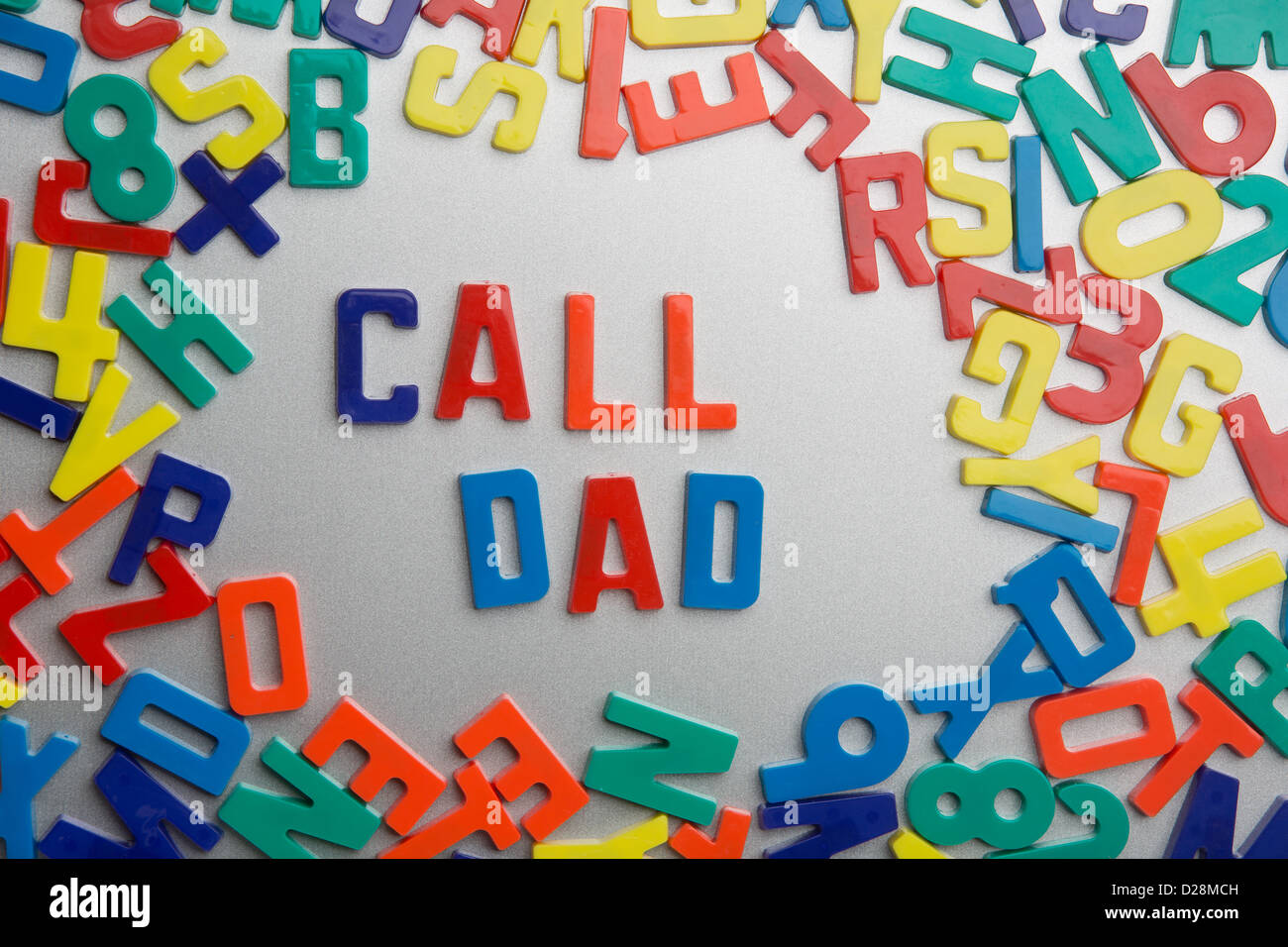 "Call Dad" - Refrigerator magnets spell a message out of a jumble of ...