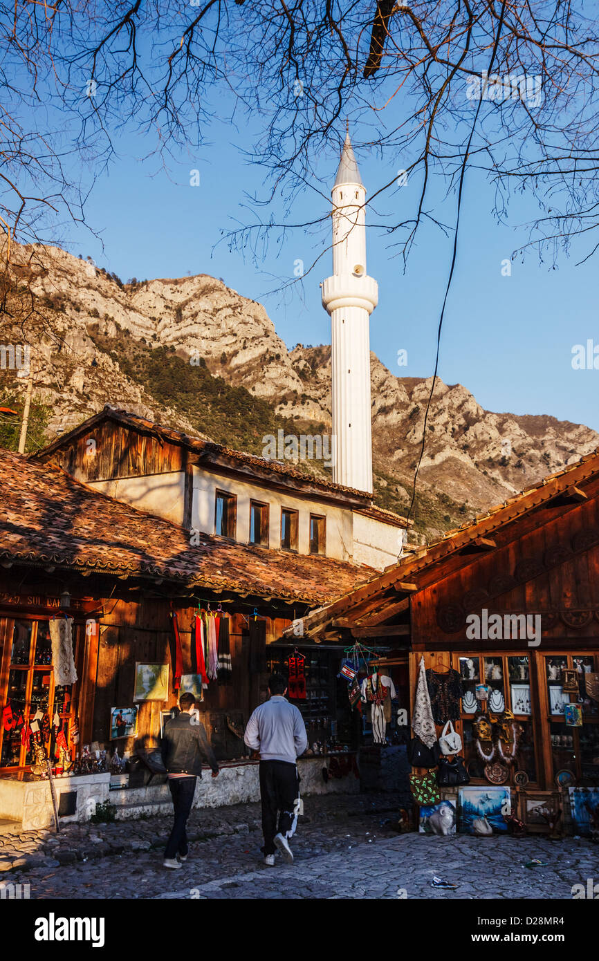 Old bazaar and minaret. Kruja, Albania Stock Photo - Alamy