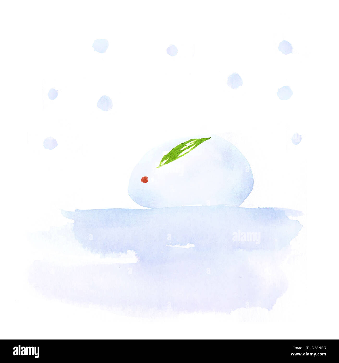 Snow rabbit illustration Stock Photo - Alamy
